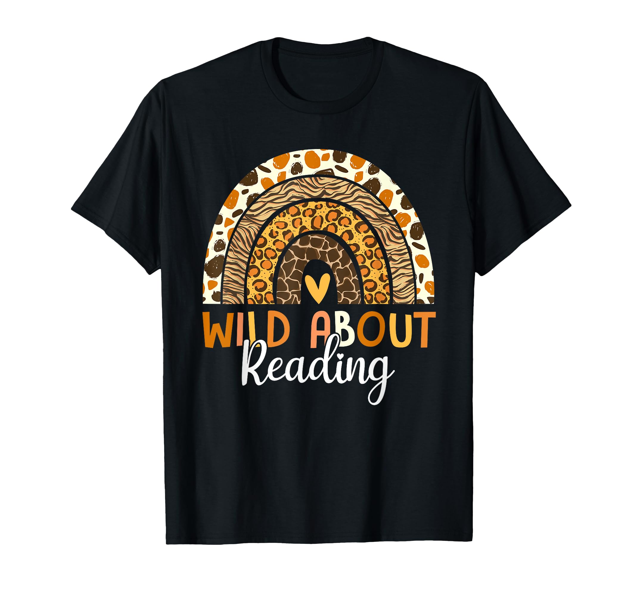 Amazon.com: Wild About Reading Teacher Back To School Leopard Rainbow T ...