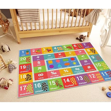 Amazon.com: Numbers, Math Symbols and Shapes Educational Learning Area ...