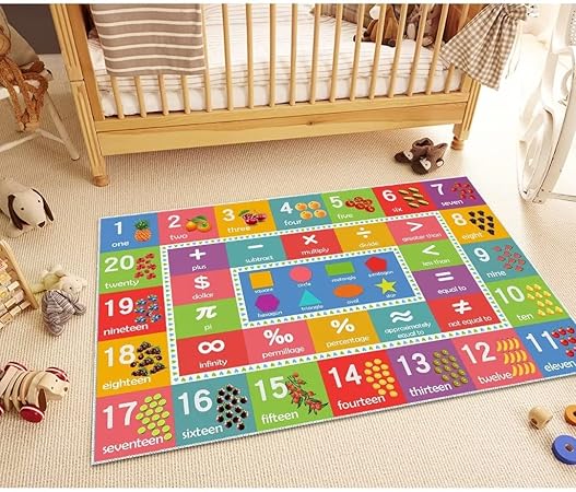 Amazon.com: Numbers, Math Symbols and Shapes Educational Learning Area ...