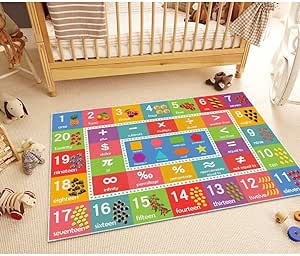 Amazon.com: Numbers, Math Symbols and Shapes Educational Learning Area ...