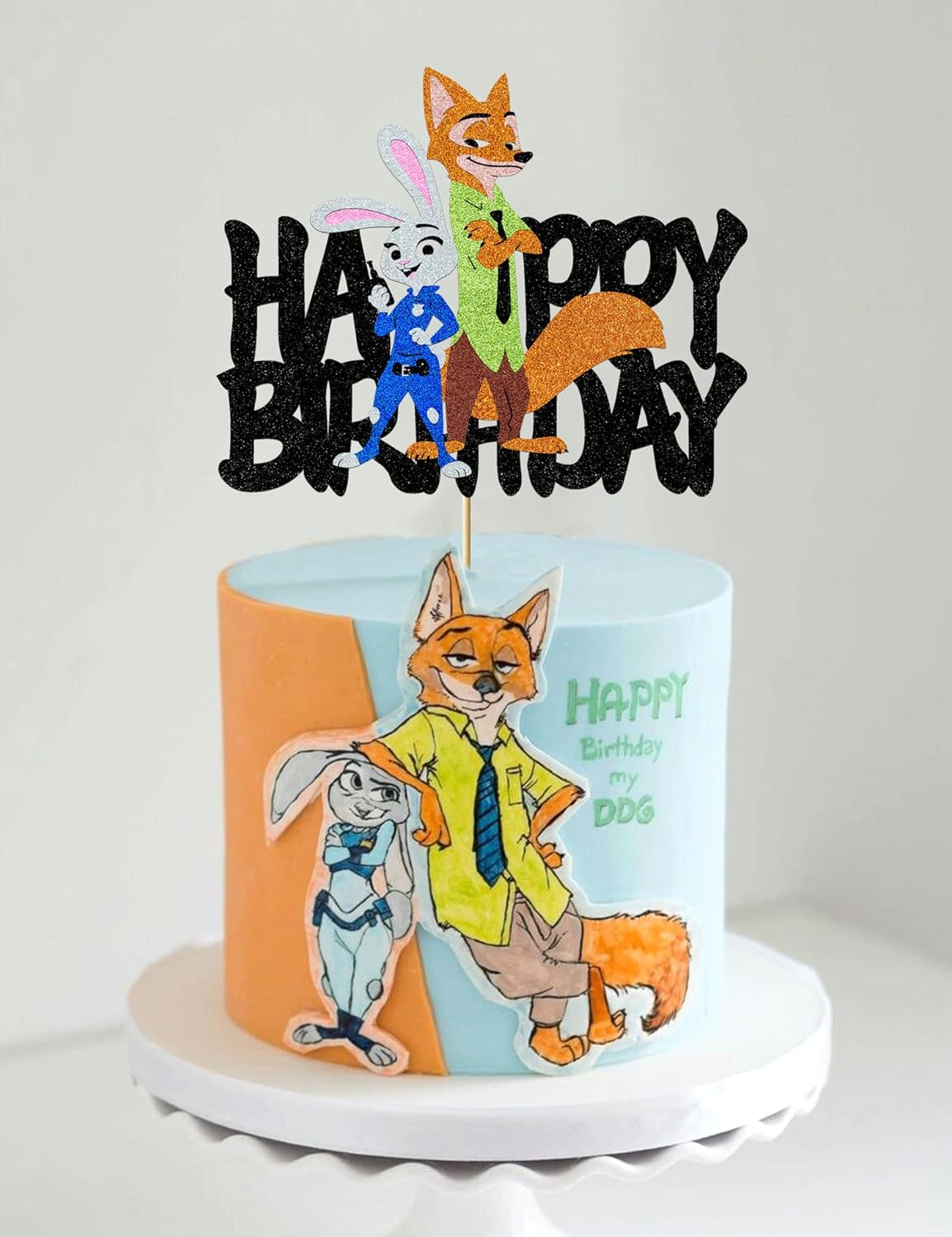 Decoración De Pastel De Conejo Y Zorro Decoración De Pastel De