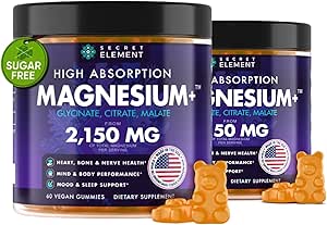 Amazon.com: Secret Element Magnesium Glycinate 2150MG Gummies for Women ...