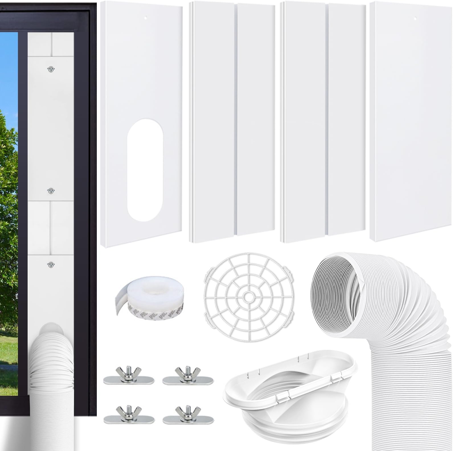Amazon.com: Portable Air Conditioner Window Vent Kit with 5.1'' Exhaust ...