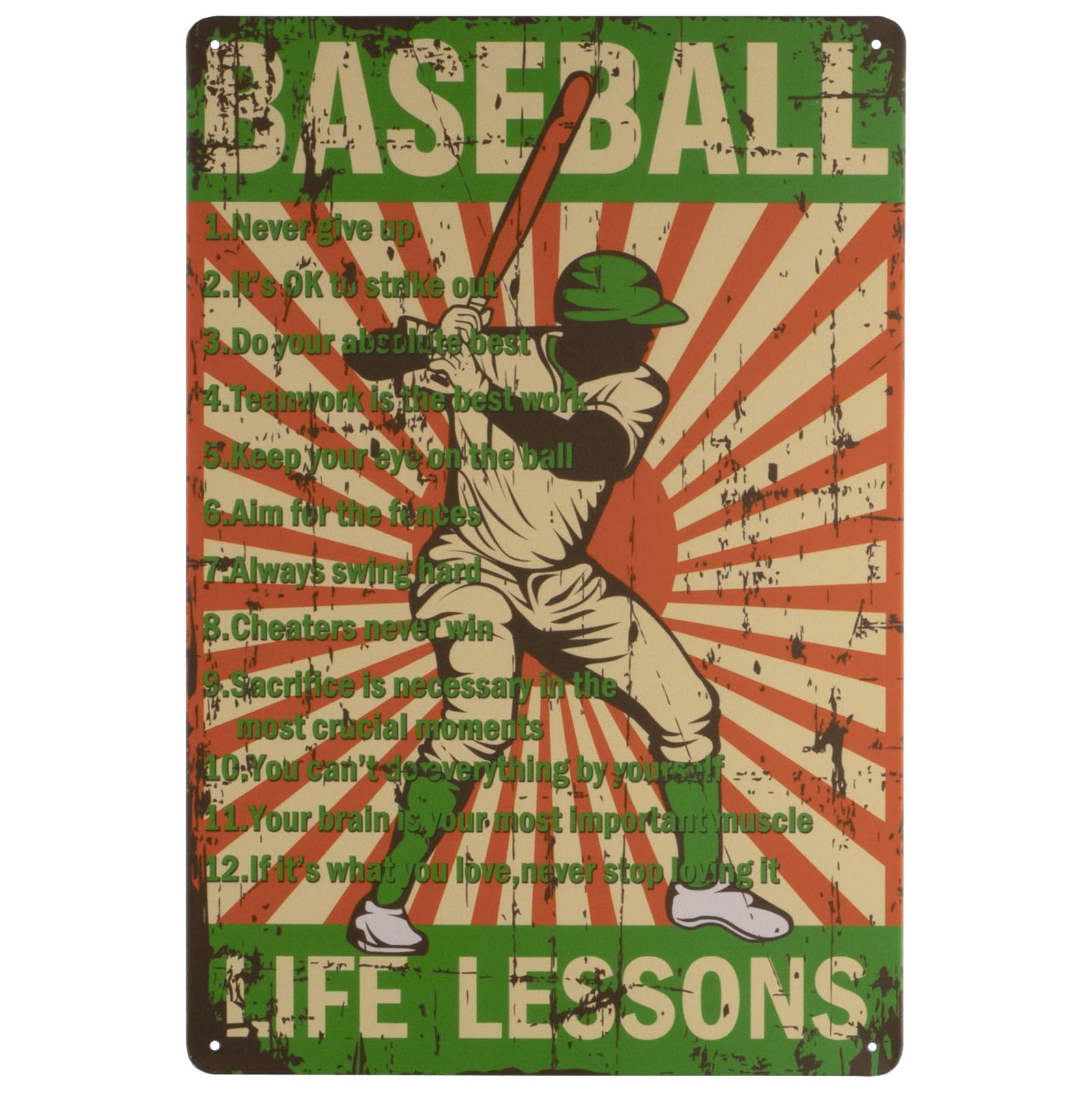 Amazon.com: Vintage Baseball Metal Tin Signs,Baseball Life Lessons ...