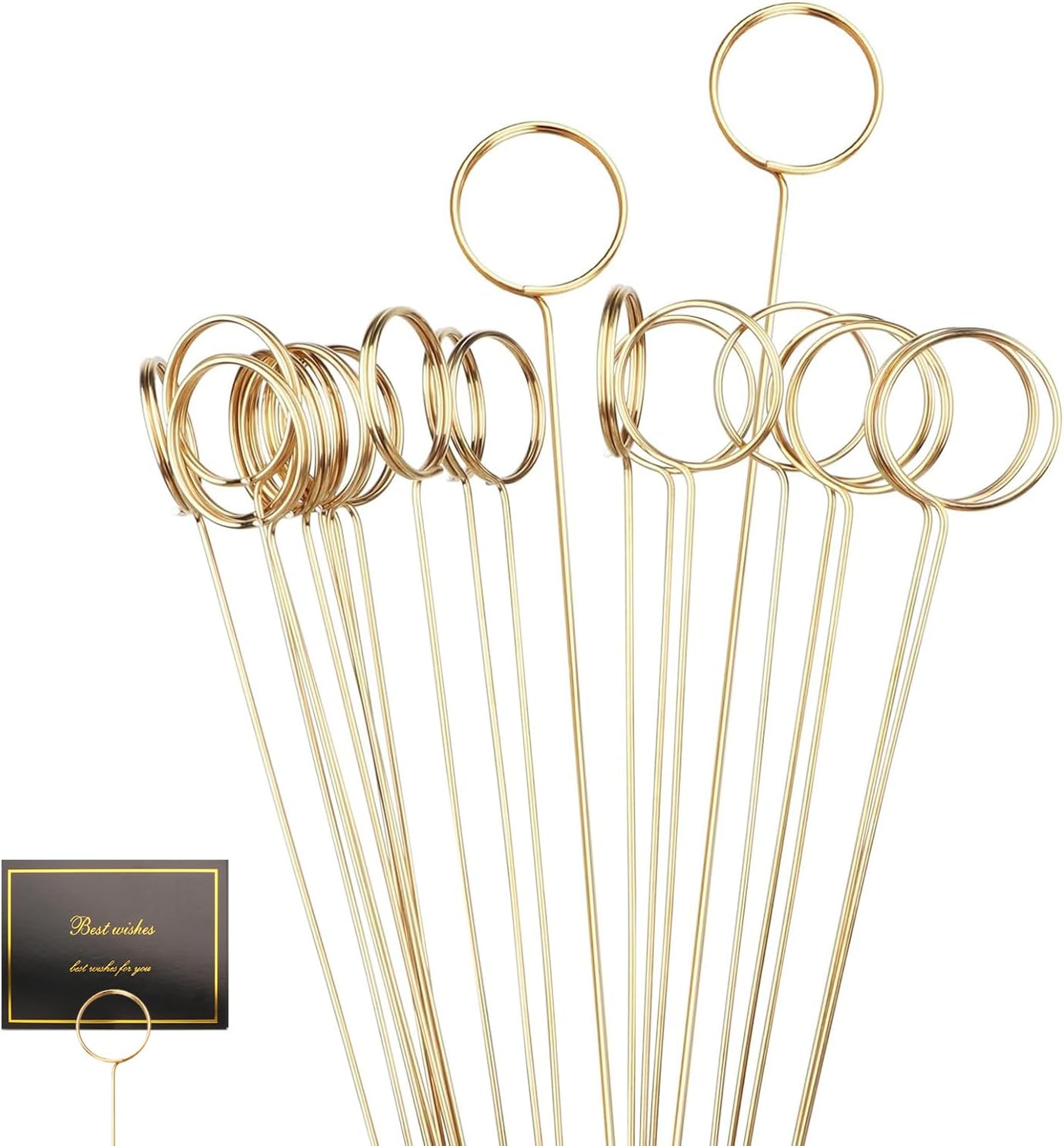 Amazon.com: Hotop 30 Pcs Floral Card Holder Pick Metal Wire Flower ...