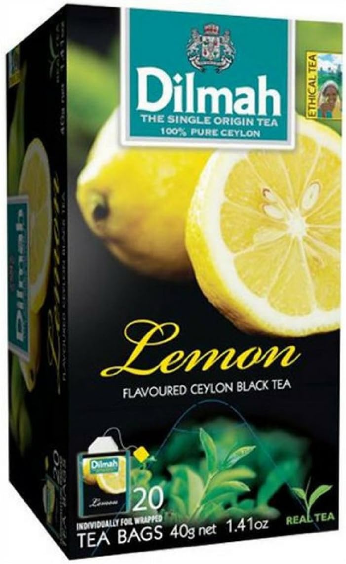 Dilmah Lemon Flavored Black Tea - Pure Ceylon Black Tea with Flavor of ...