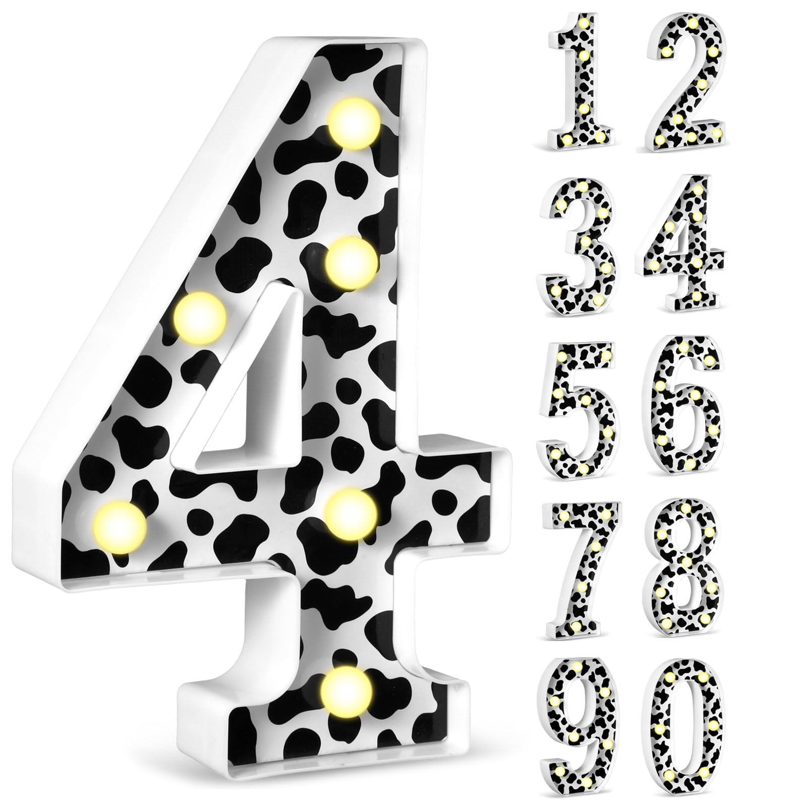 Amazon.com: VIHOSE Light Cow Print Numbers Birthday Table Centerpieces ...