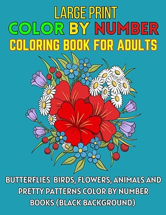 Amazon.com: large print color by number coloring book for adults ...