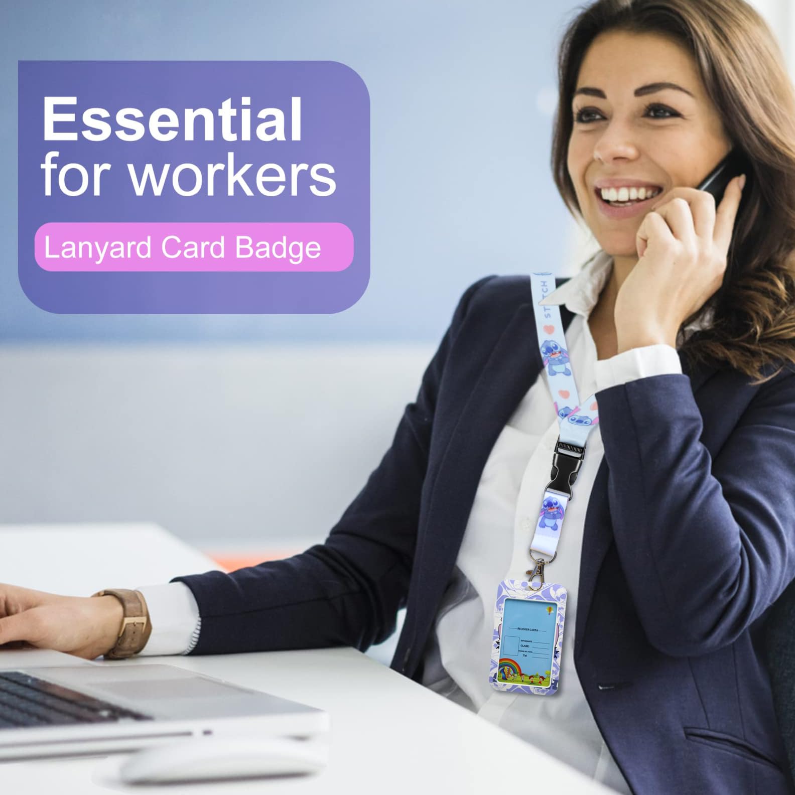 ID Badge Holder with Lanyard - Cute Funny Cartoon Key Keychain Lanyards ...