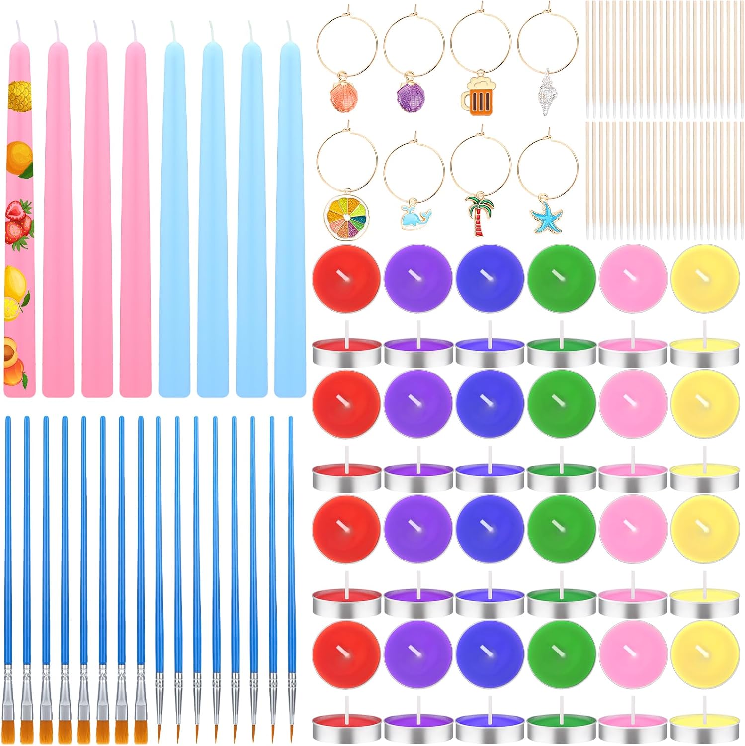 Amazon.com: Havawish 122 Pcs DIY Candle Painting Kit Include Colored ...