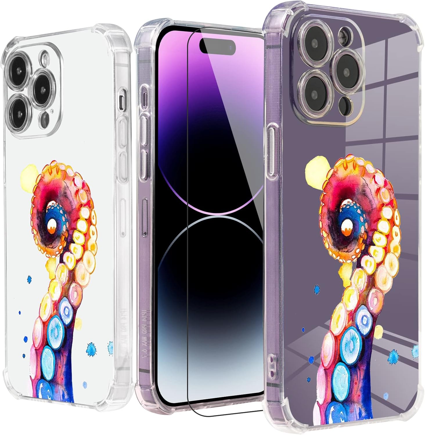Amazon.com: Roemary Rainbow Case for iPhone 14 Plus with Sea Octopus ...