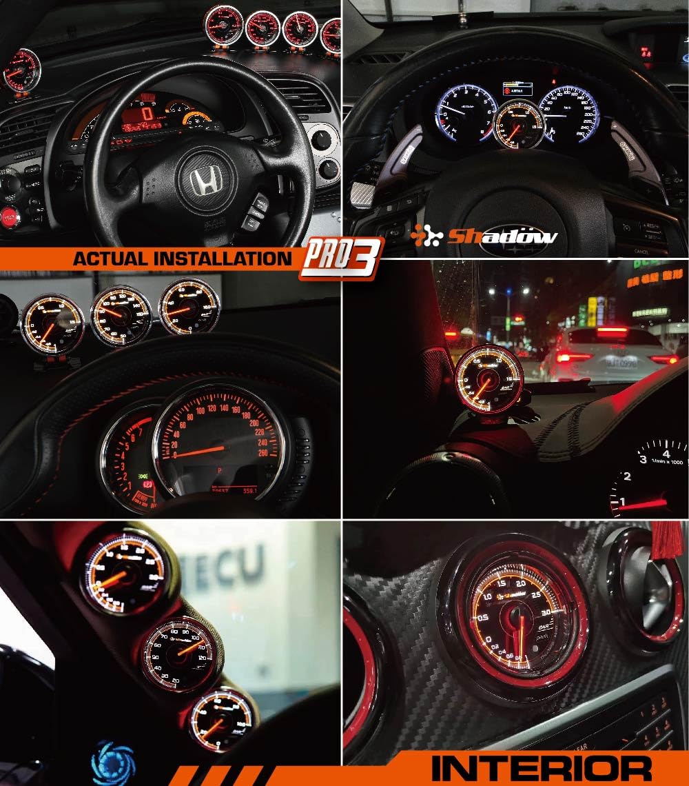 Snapklik.com : Shadow PRO3 140PSI Oil Pressure Gauge 2 Inch 52mm Clear ...