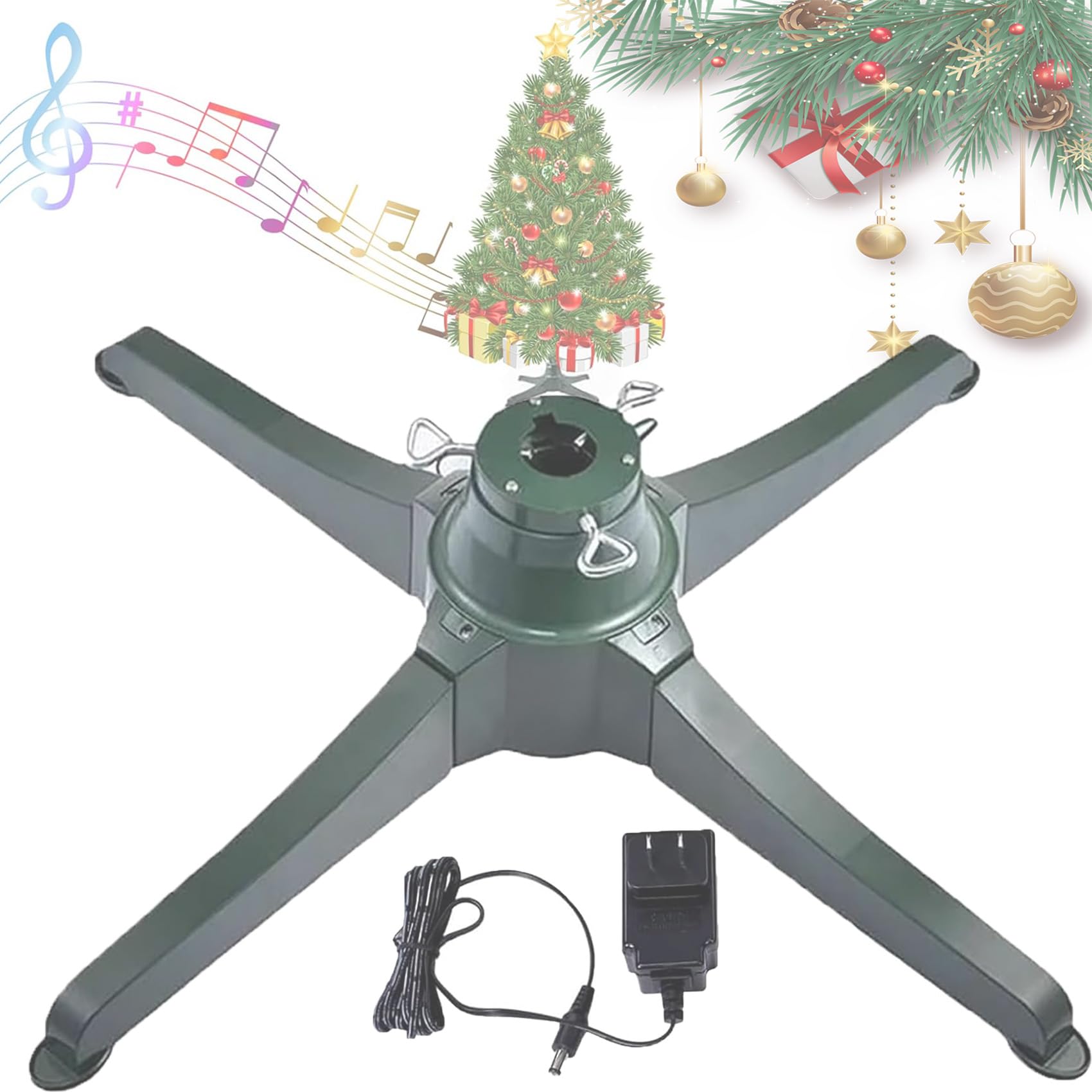 Amazon.com: rouhome Rotating Christmas Tree Stand, 360°Spinning ...