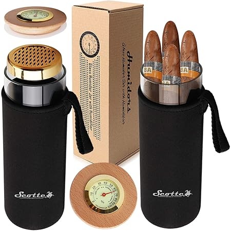 Amazon.com: Scotte Cigar Case Humidor Gift Box Cigars jar humidifiers ...