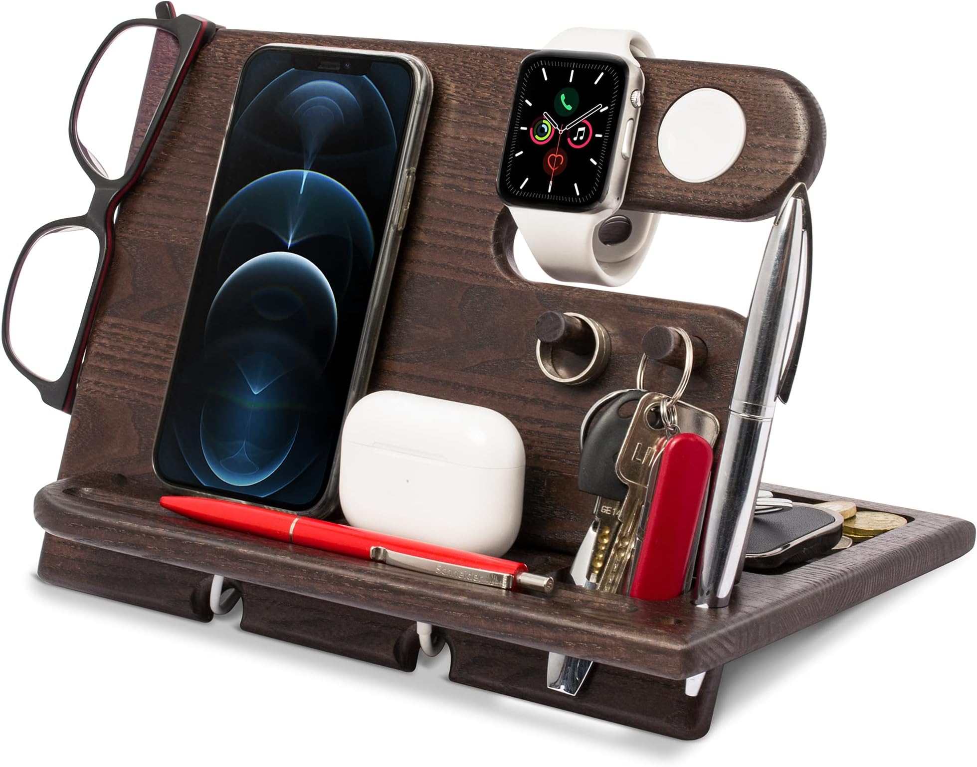 Amazon.com: MD MADOATS Nightstand Organizer for Men, Wood Phone Docking ...