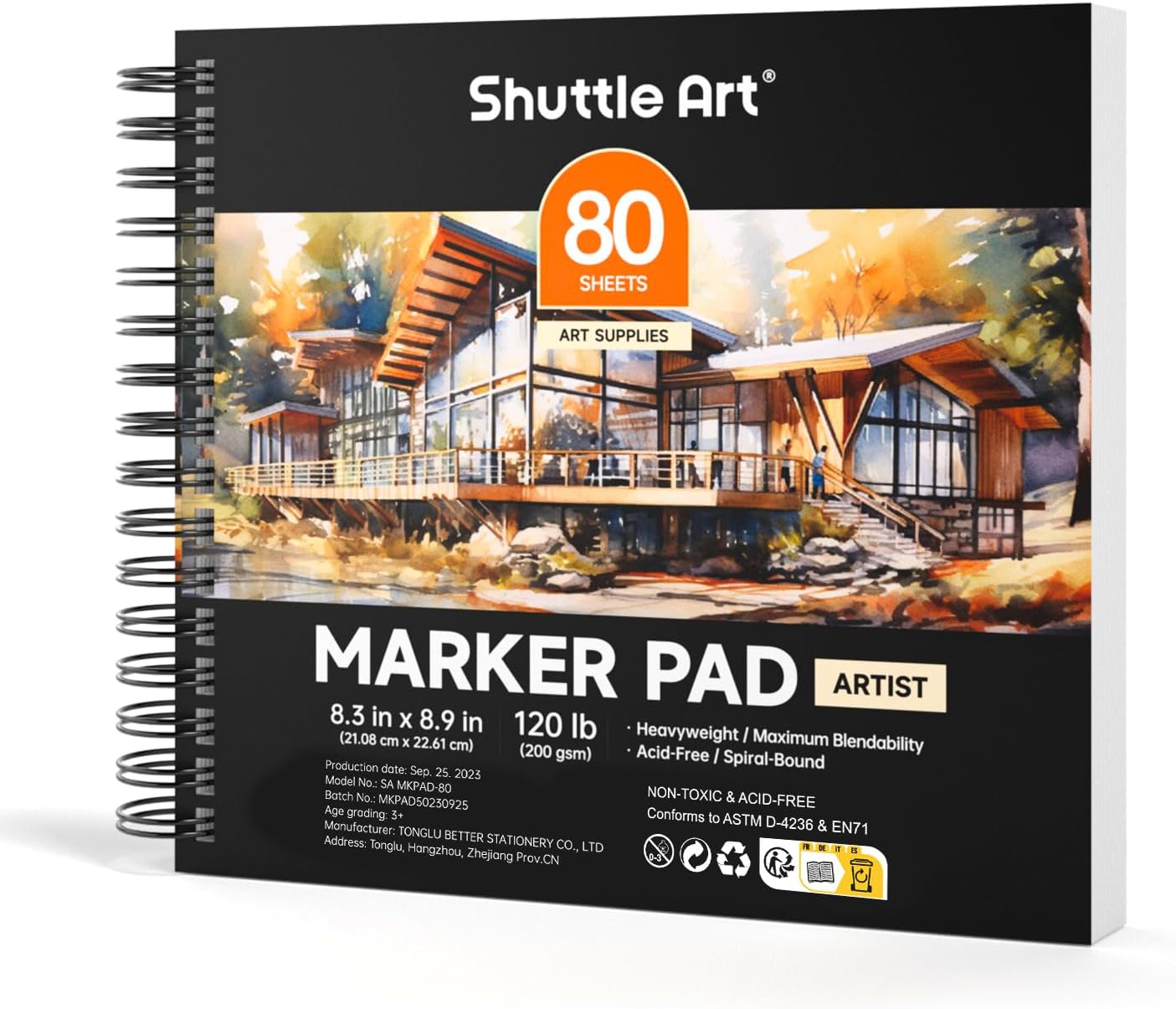 Amazon.com: Shuttle Art Marker Pad, 8.3”x8.9” Portable Square ...