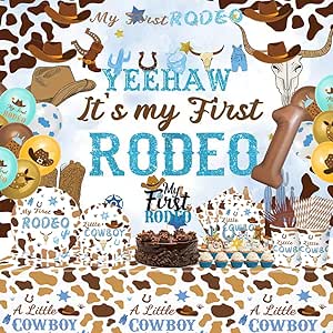 Amazon.com: My First Rodeo Decorations for Boys, 158 PCS First Rodeo ...