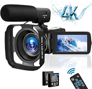 Amazon.com: Yisence Tech Video Camera 4K Camcorder Vlogging Camera for ...