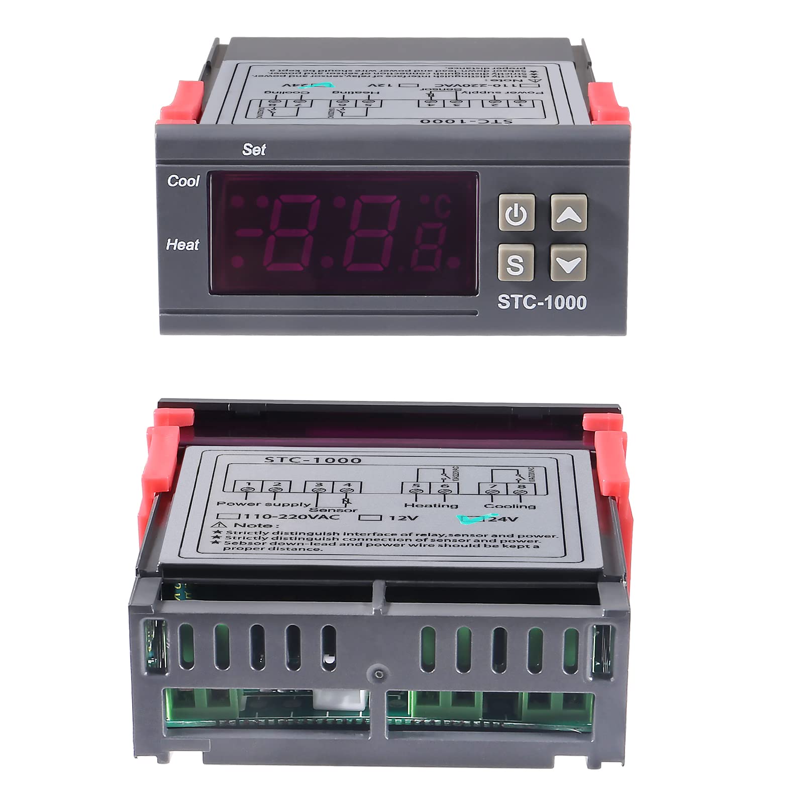 Snapklik.com : 2pcs STC-1000 DC 24V 10A Digital LED Temperature ...