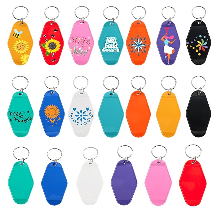 Buy 20PCS Motel Keychain Blank,Vintage Look Rhombus Hotel Key Tag ...