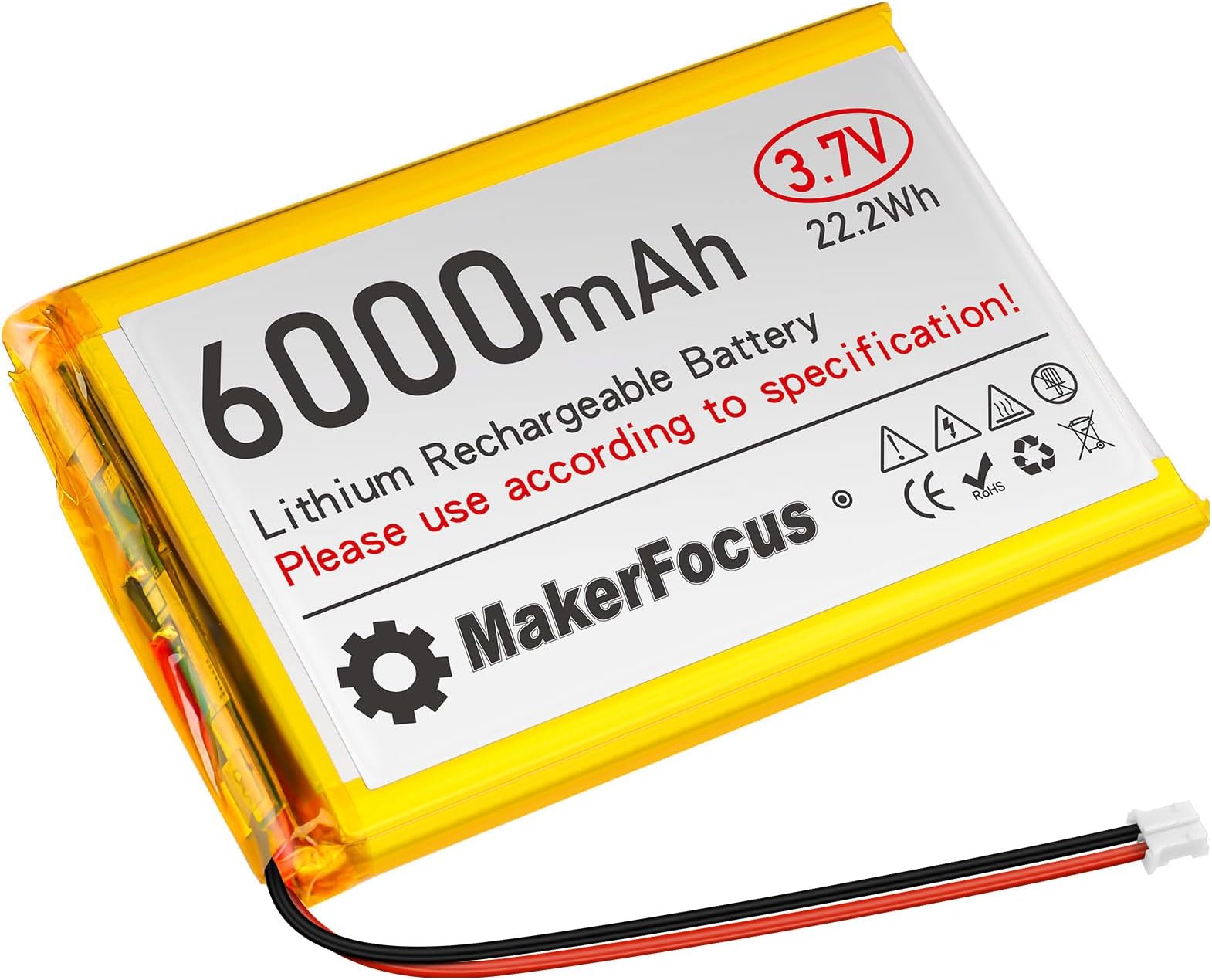 Amazon.com: 3.7V Lipo Battery 1800mAh 103450 Rechargeable Lithium ...