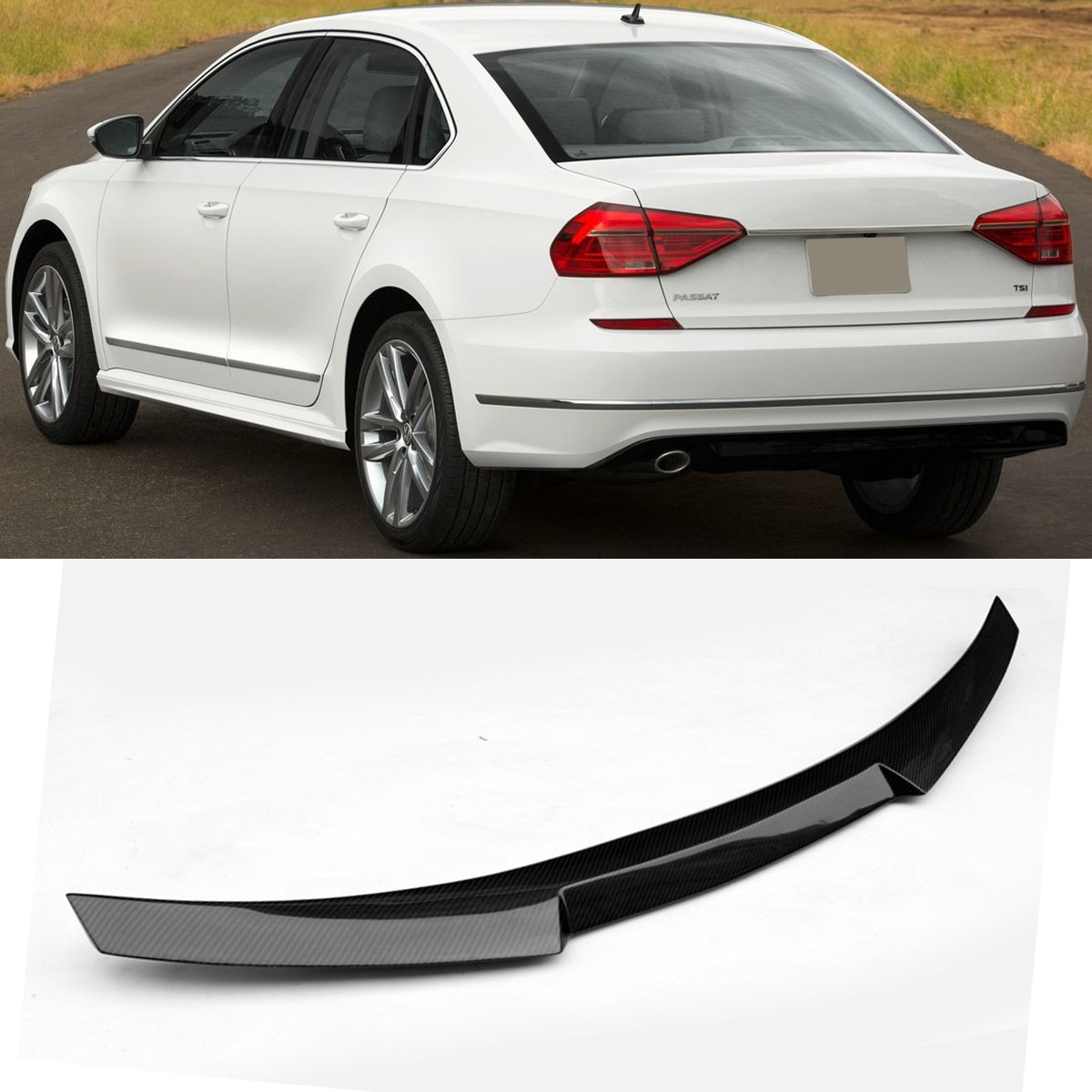 Fandixin Passat Spoiler, Carbon Fiber M4 Style Rear Trunk Deck Lip Boot ...