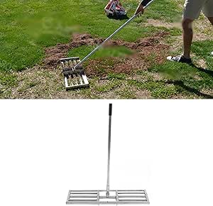30 in X 10 in Lawn Leveling Rake, Stainless Steel Leveling Lawn Rake ...