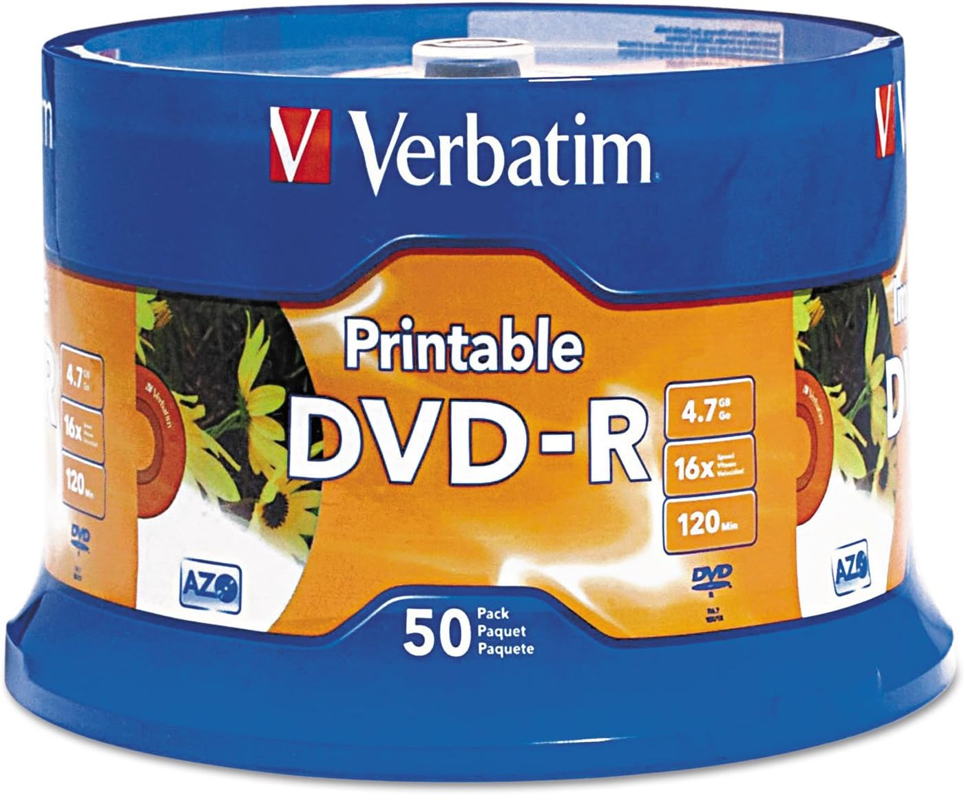 Amazon.com: Verbatim DVD-R 4.7GB 16X White Inkjet Printable with ...