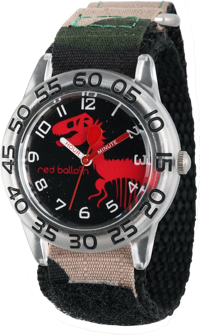 Amazon.com: Red Balloon Kids' Plastic Time Teacher Analog Quartz Nylon ...