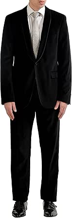 Hugo Boss Stanton/Shape Men's Velour Black One Button Suit US 40L IT 50 ...
