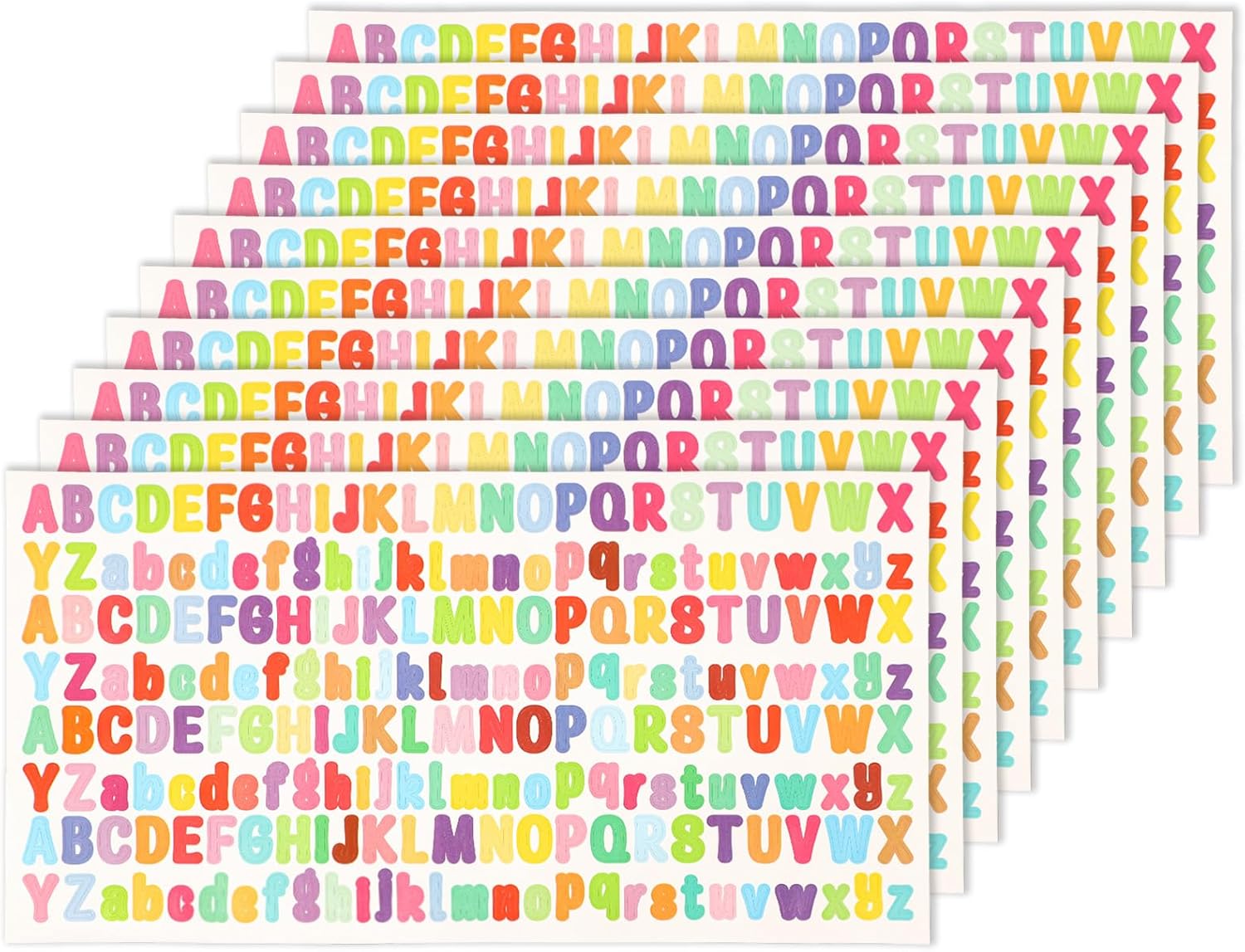 2080pcs Letters Stickers, 10 Sheets Small Alphabet Stickers Vinyl ...