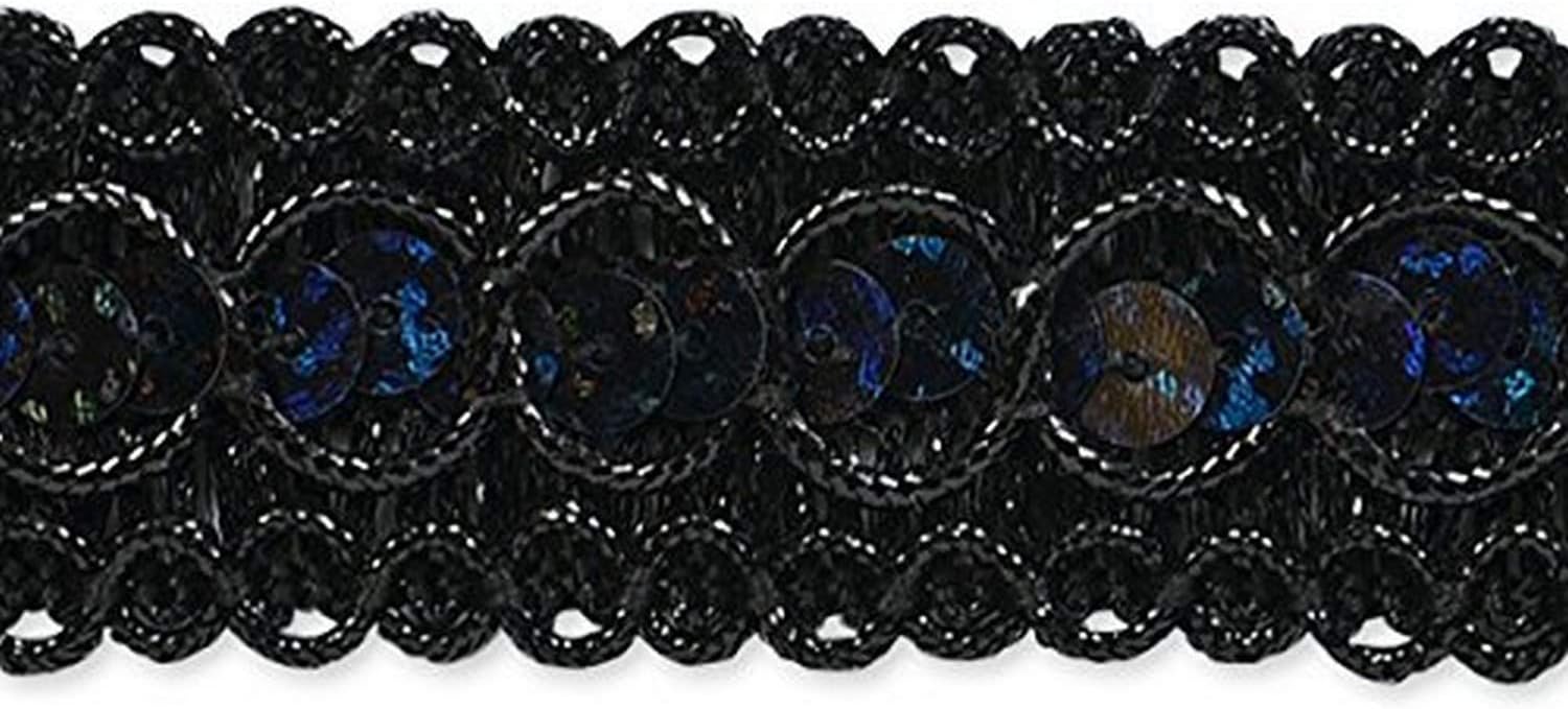 Amazon.com: Beaded Sequin with Metallic Gimp Embroidery Ribbon Lace ...