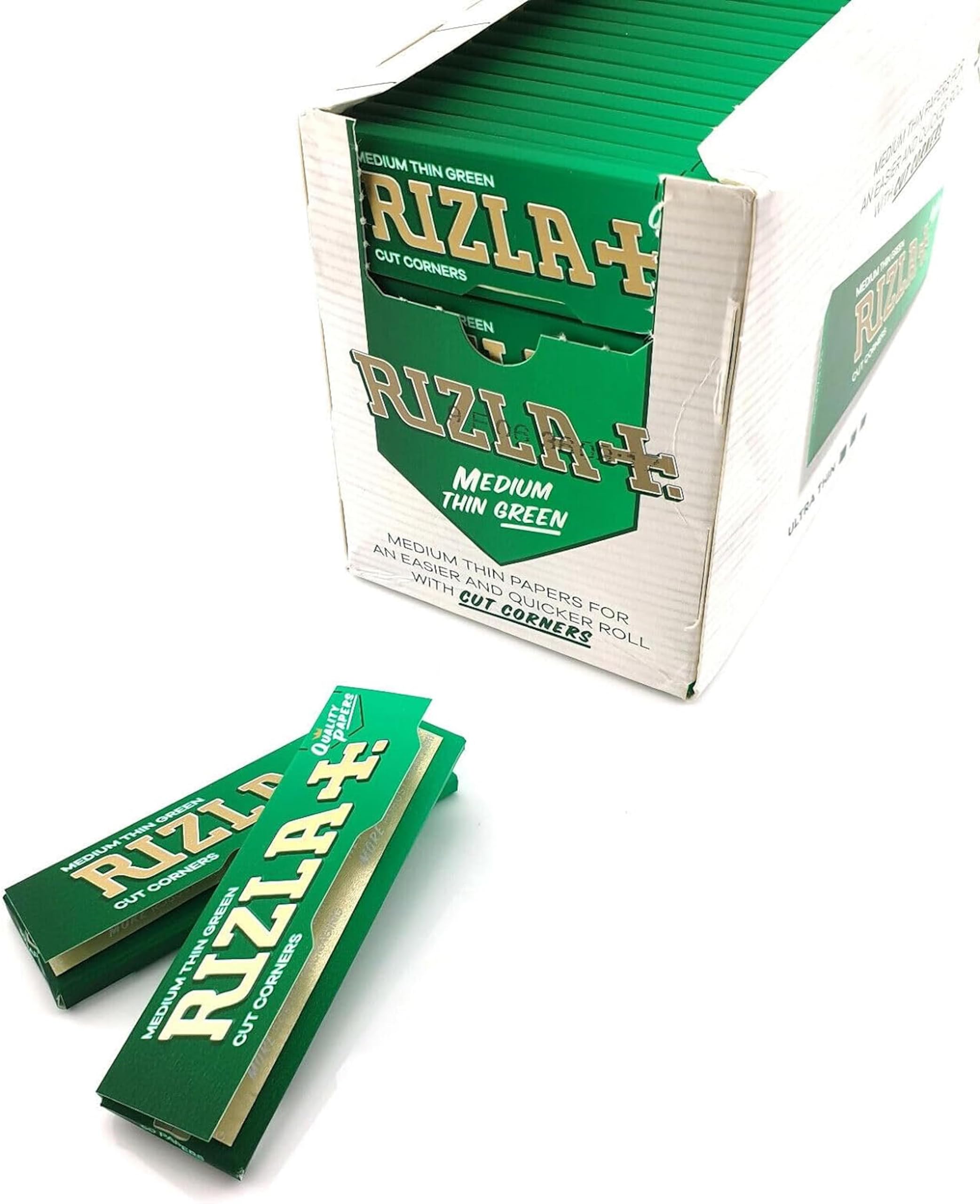 Rizla Green Cigarette Papers, 100Pks/Box, Medium Weight Paper by ...