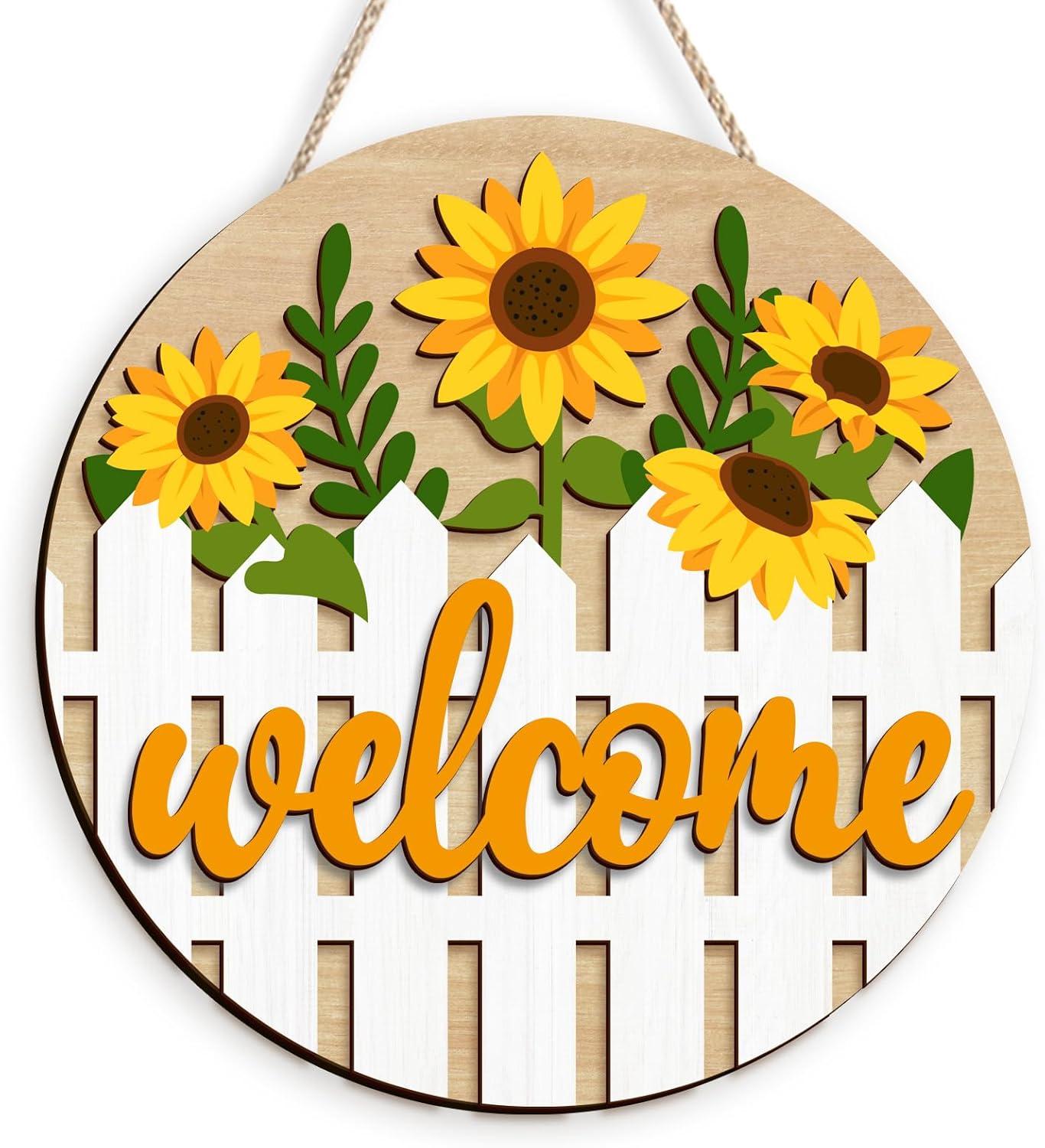 Amazon.com: Kas Home Welcome Sign for Front Door Sunflower Welcome Door ...