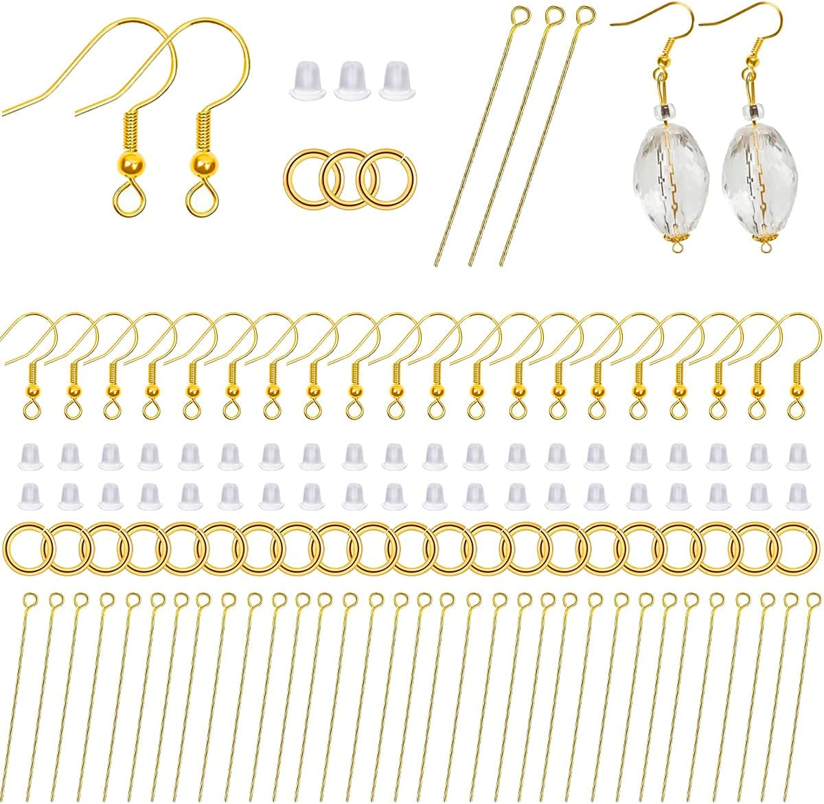 Amazon.com: 650 Piece Earring Making Set - 150 Hooks, 150 Silicone ...