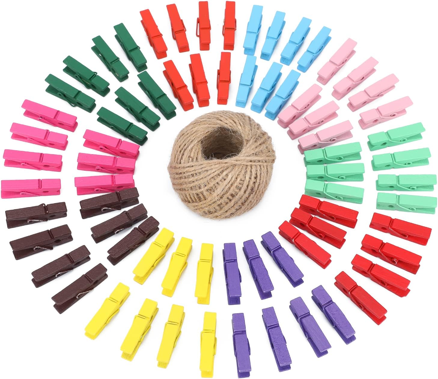 G2PLUS 100PCS Mini Wooden Pegs - 3.5cm Wooden Photo Display Clips ...