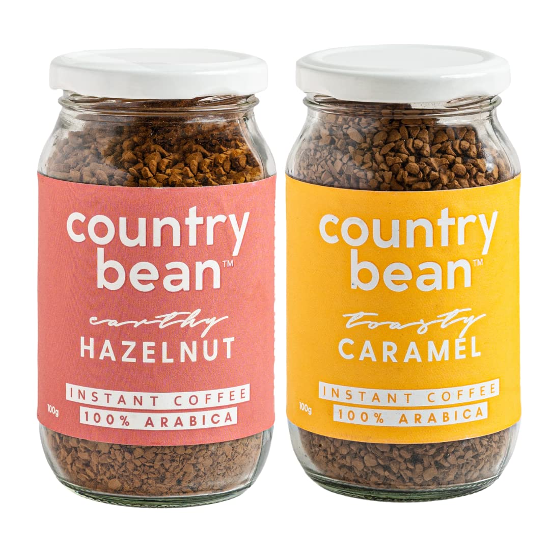 Country Bean Instant Coffee Powder Combo with Hazelnut and Caramel ...