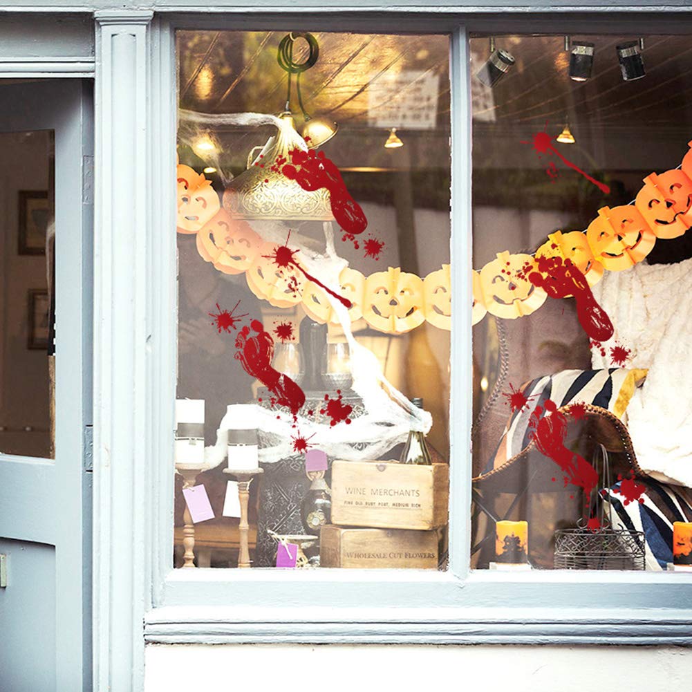 Halloween Bloody Window Clings - 4PCS Creepy Giant Ghost Blood ...
