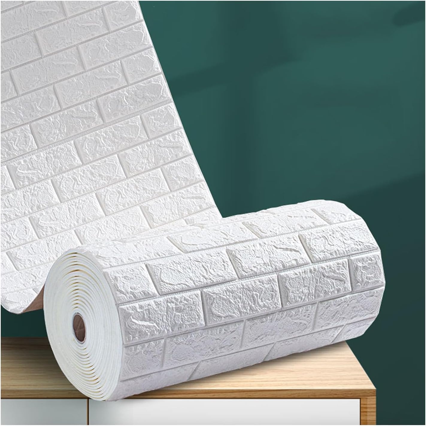 Amazon.com: 3D Foam Wall Tiles Peel and Stick White Brick Effect ...