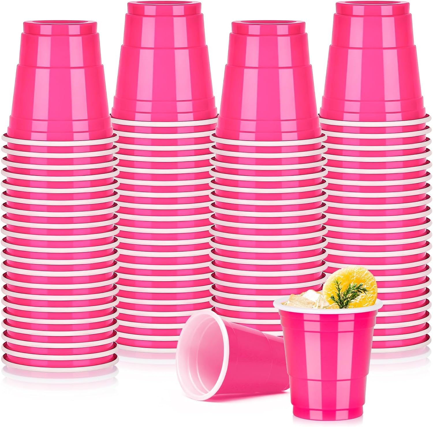 Amazon.com: Pineburg 100 Pack 2oz Rose Pink Plastic Shot Cups - Easter ...