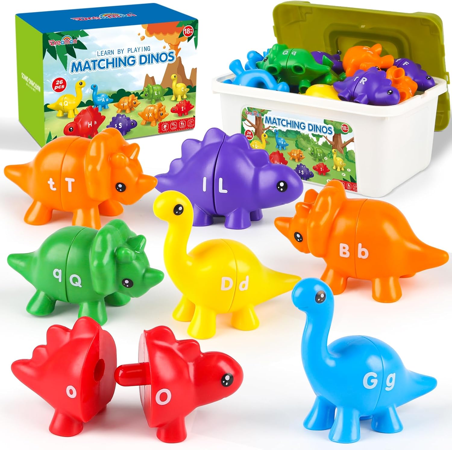 Amazon.com: Dreamon 52 PCS Double-Sided ABC Letter Alphabet Matching ...