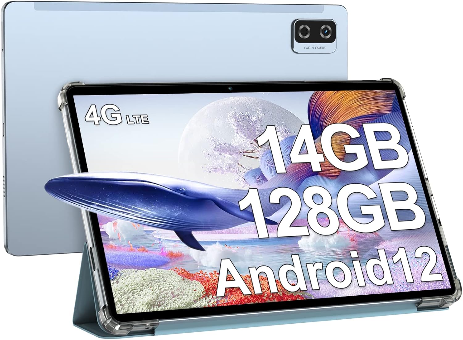 Blackview 10-inch Touch Tablet, Tab 12 Pro Android 12 Tablet 10GB+128GB/TF 1T, Dual 4G LTE+5G ...