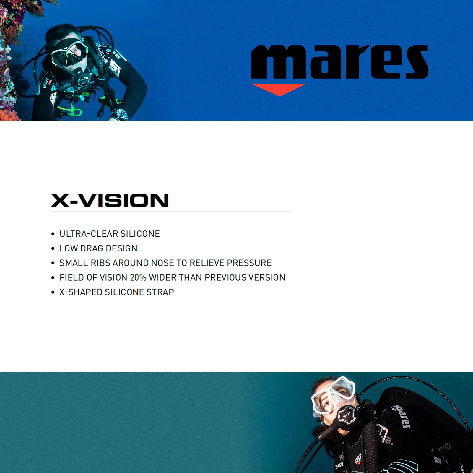 Mares Maschera Maschera Sub Mares Tropical - Silicio Frameless Per ...