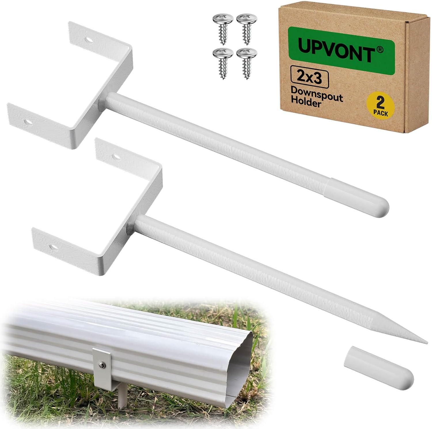 UPVONT 2x3 Downspout Extension Stake, Gutter Downspout Holder 2x3 ...