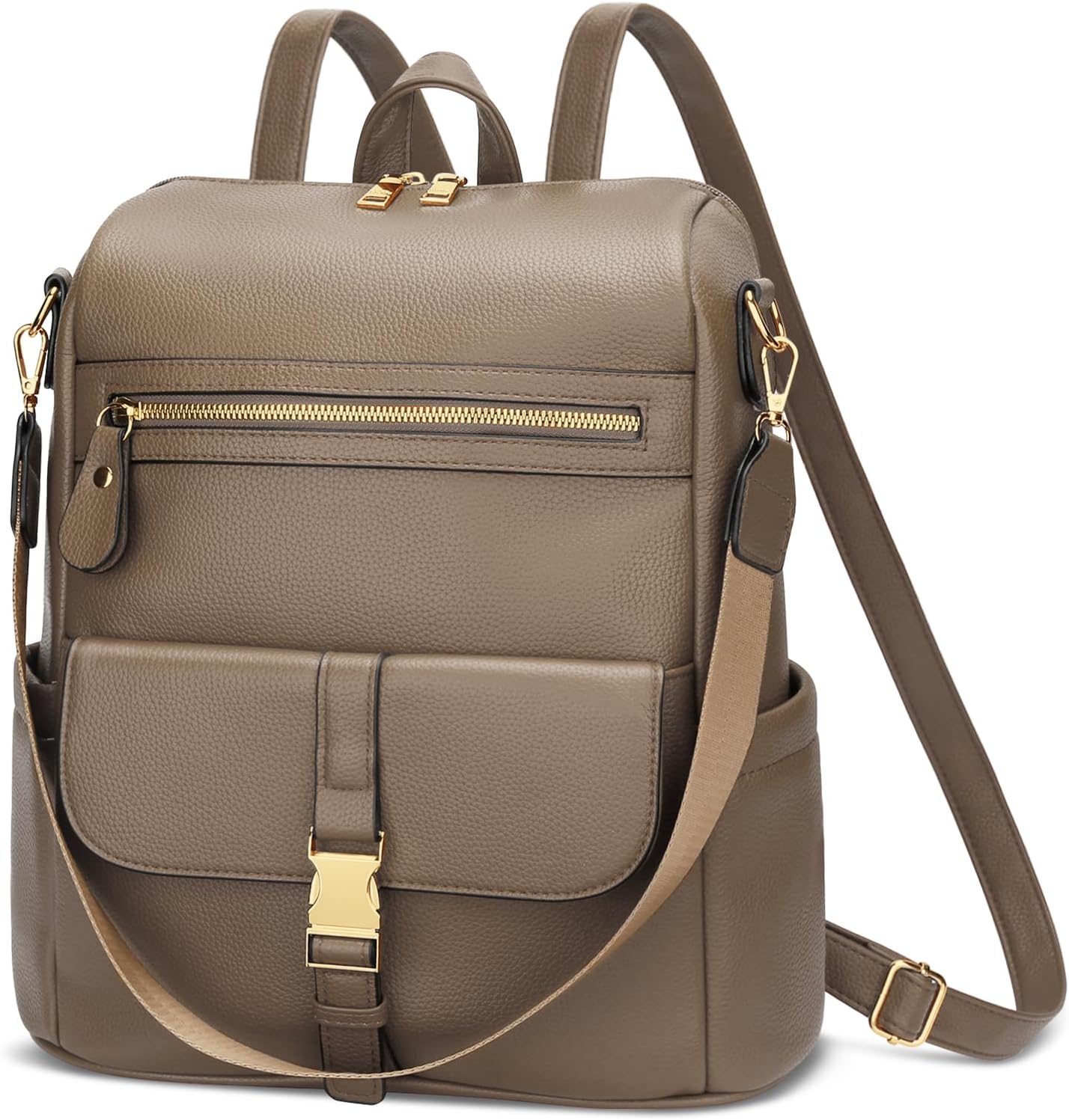 Amazon.com: KKXIU Backpack Purse for Women - Multi-pocket Leather ...