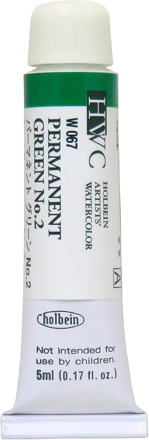 Amazon | ホルベイン 透明水彩絵具 パーマネントグリーンNo.2 W067 5ml(2号) 003067 | 絵具 通販