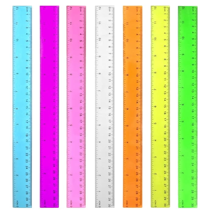 Buy Color Transparent Ruler Plastic Rulers - Ruler 12 inch, Kids Ruler ...