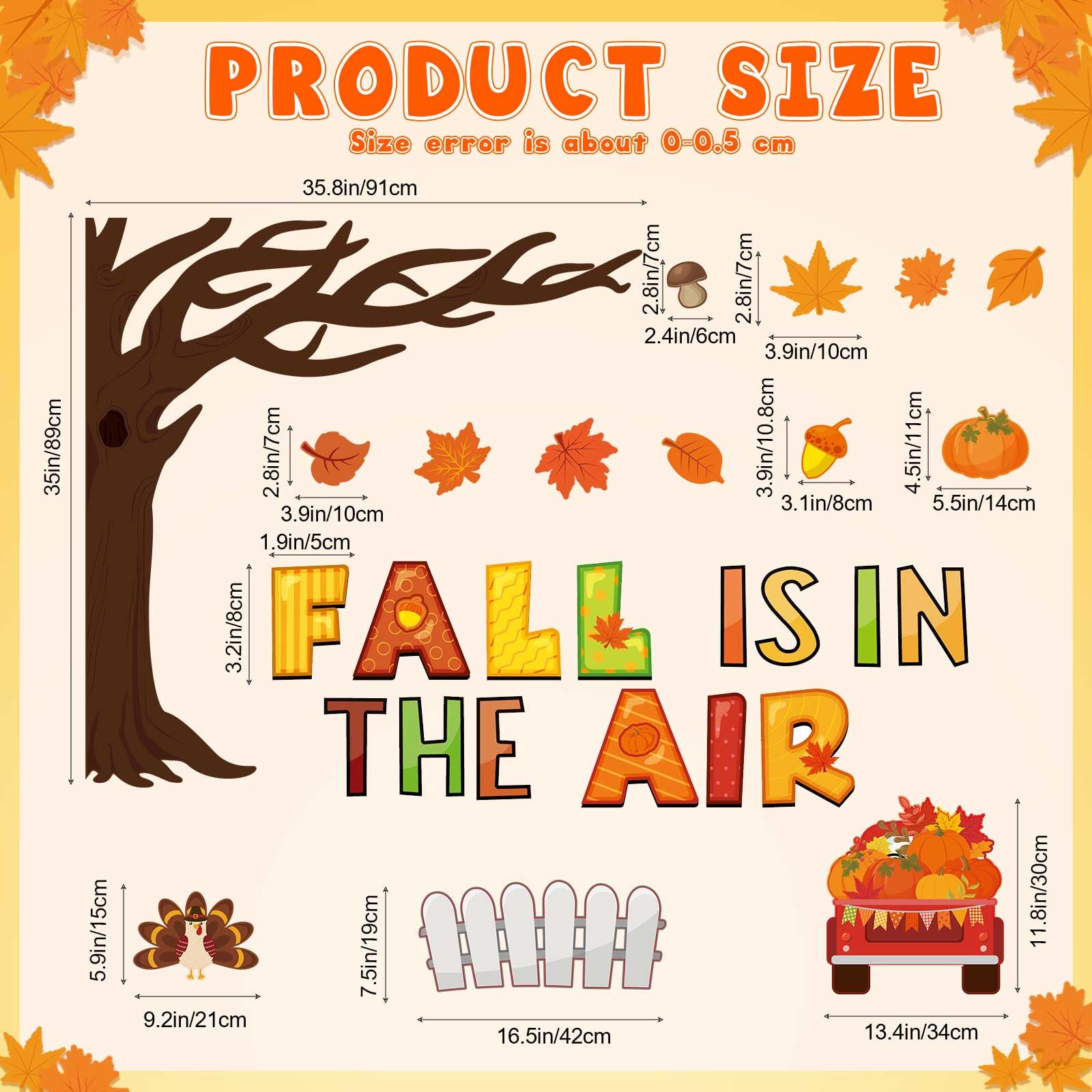 Snapklik.com : Pasimy 96 Pcs Fall Bulletin Board Decorations ...