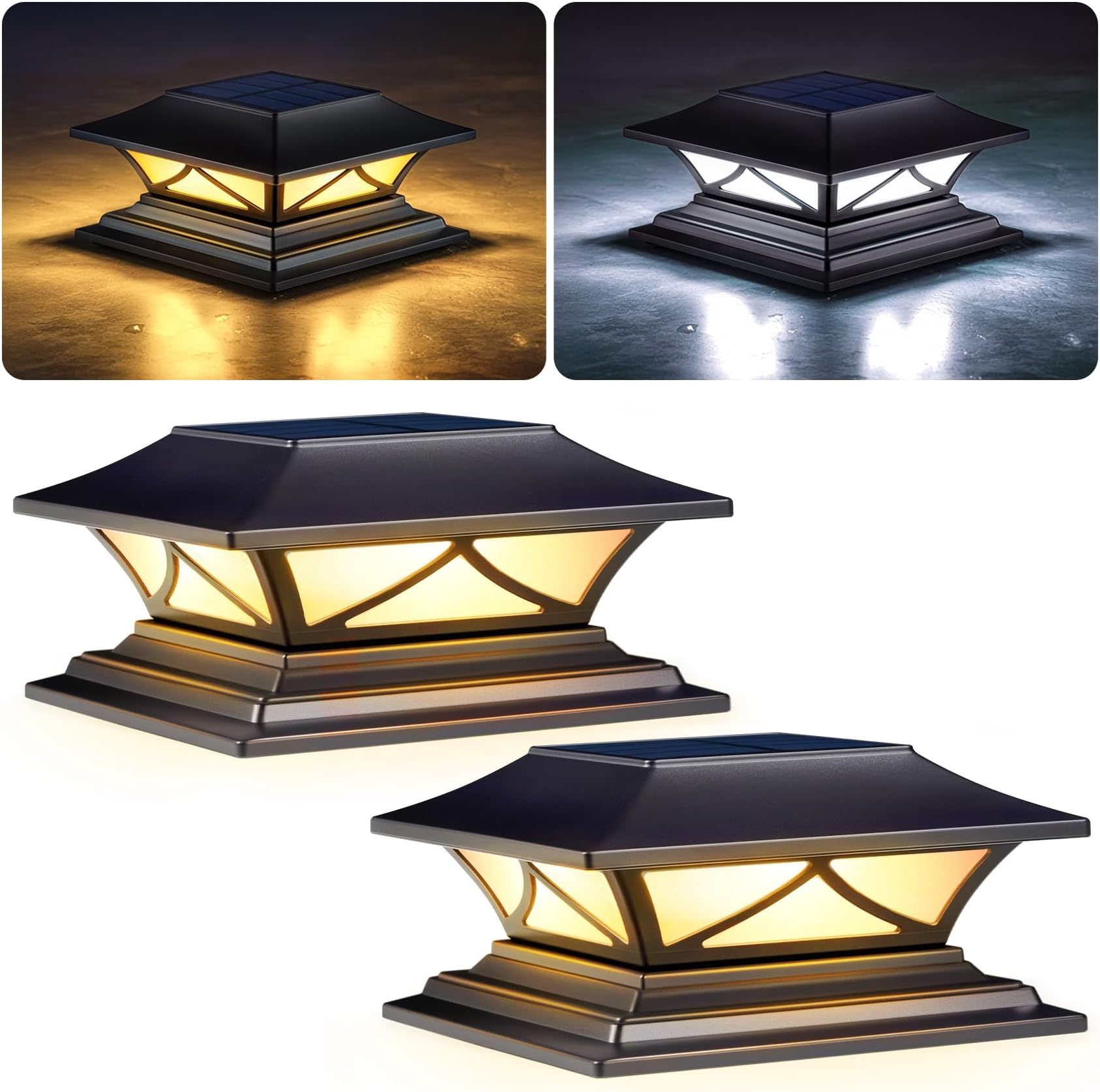Moonrays 91268 Solar-Powered Post Cap LED Light for 6 by 6 Posts ...
