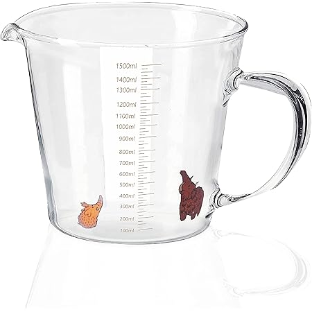 Buy Pure Source India Glass Measuring Mug with Handle | Science Beaker, 1500ml, Clear Online at ...